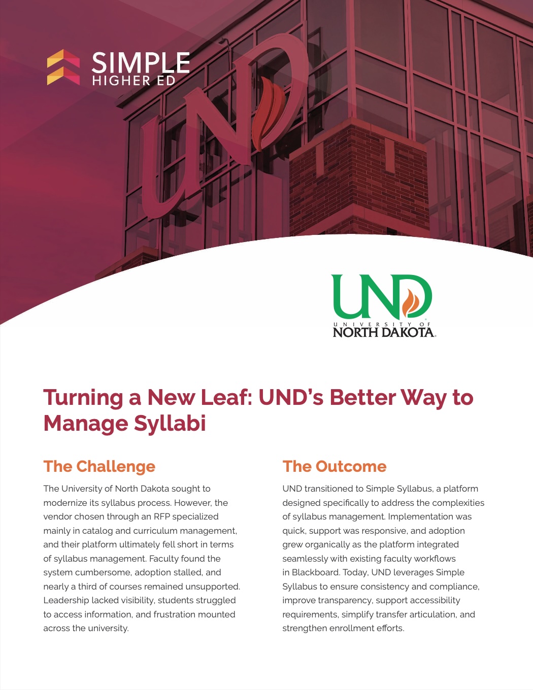 Case Study: UND’s Leap Forward in Syllabus Management - Simple Higher Ed